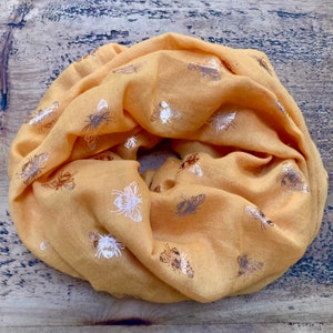 Gorgeous Gold Bumble Bee Print Scarf Yellow - Etsy