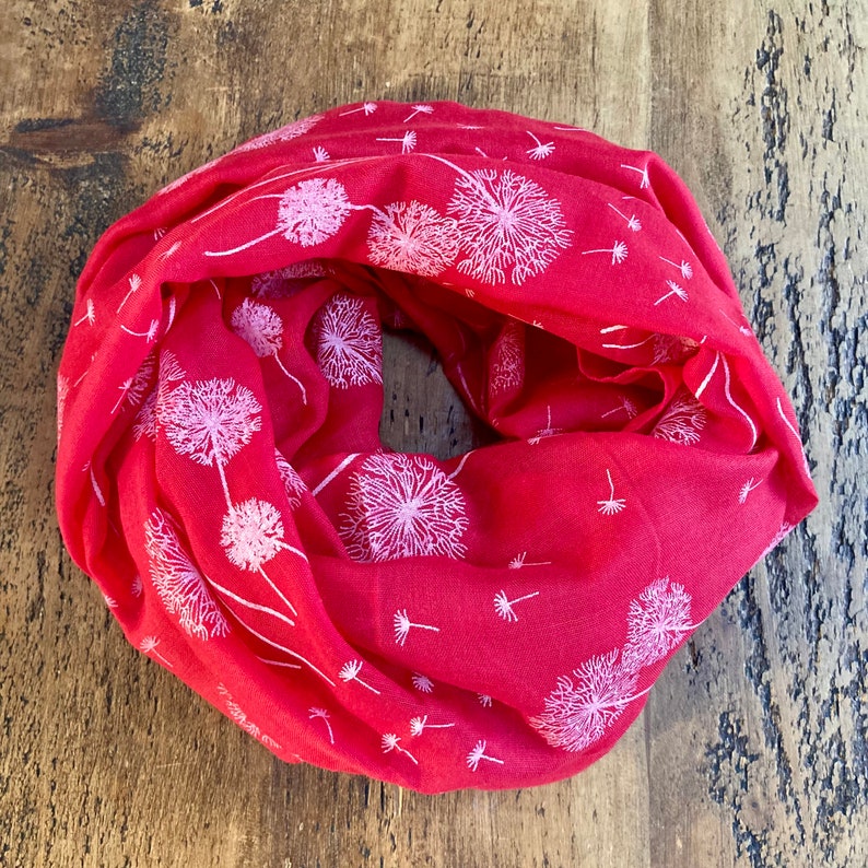 Soft Dandelion Print Scarf - Red - Etsy