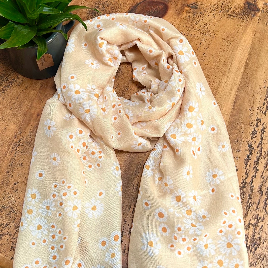 Beautiful Ditsy Daisy Print Scarf Lemon Yellow - Etsy