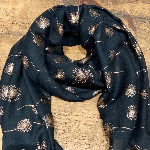 Soft Dandelion Print Scarf Mustard Yellow - Etsy