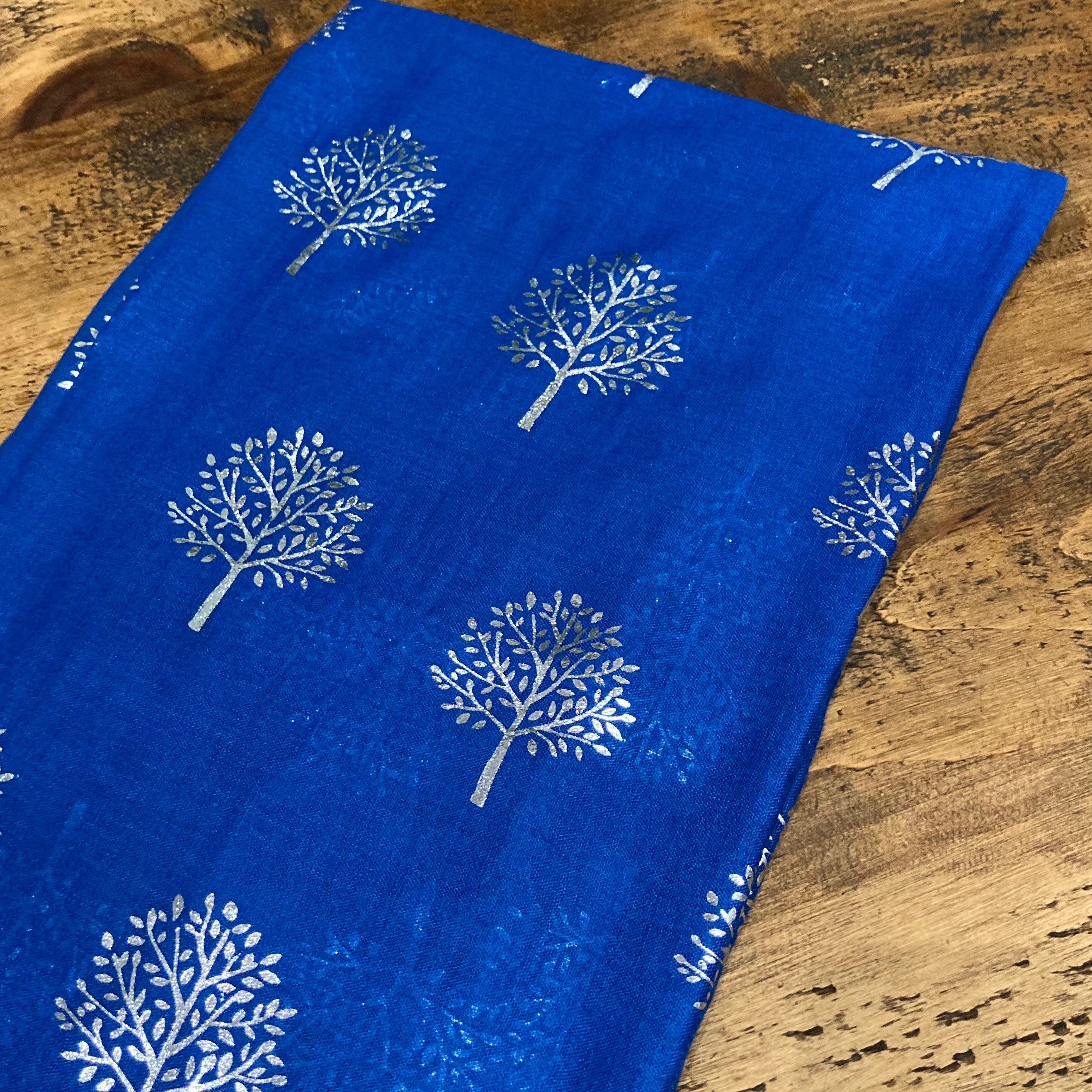 Soft Tree of Life Scarf Blue & Silver - Etsy UK