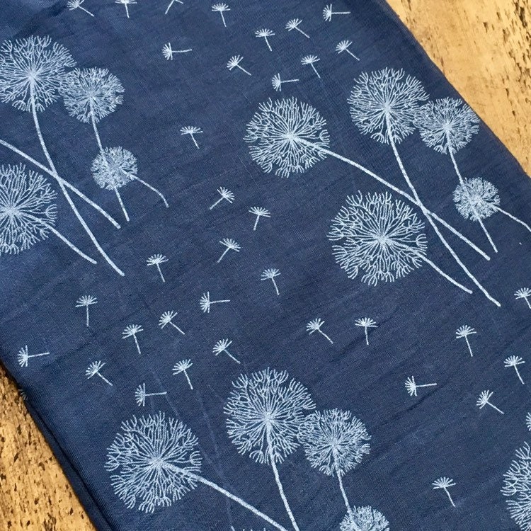 Soft Dandelion Print Scarf - Slate Blue - Etsy