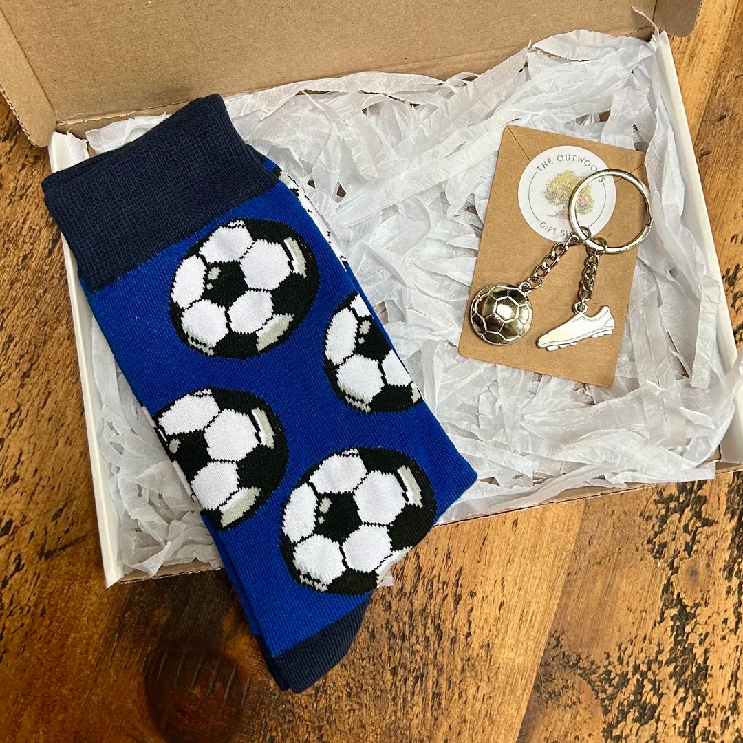 The Football Gift Box With Socks and Keyring - Etsy