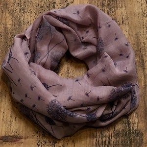 Soft Dandelion Print Scarf - Dusky Pink - Etsy UK