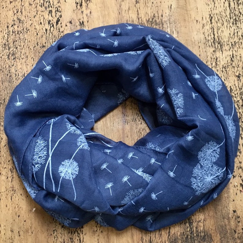 Soft Dandelion Print Scarf - Slate Blue - Etsy