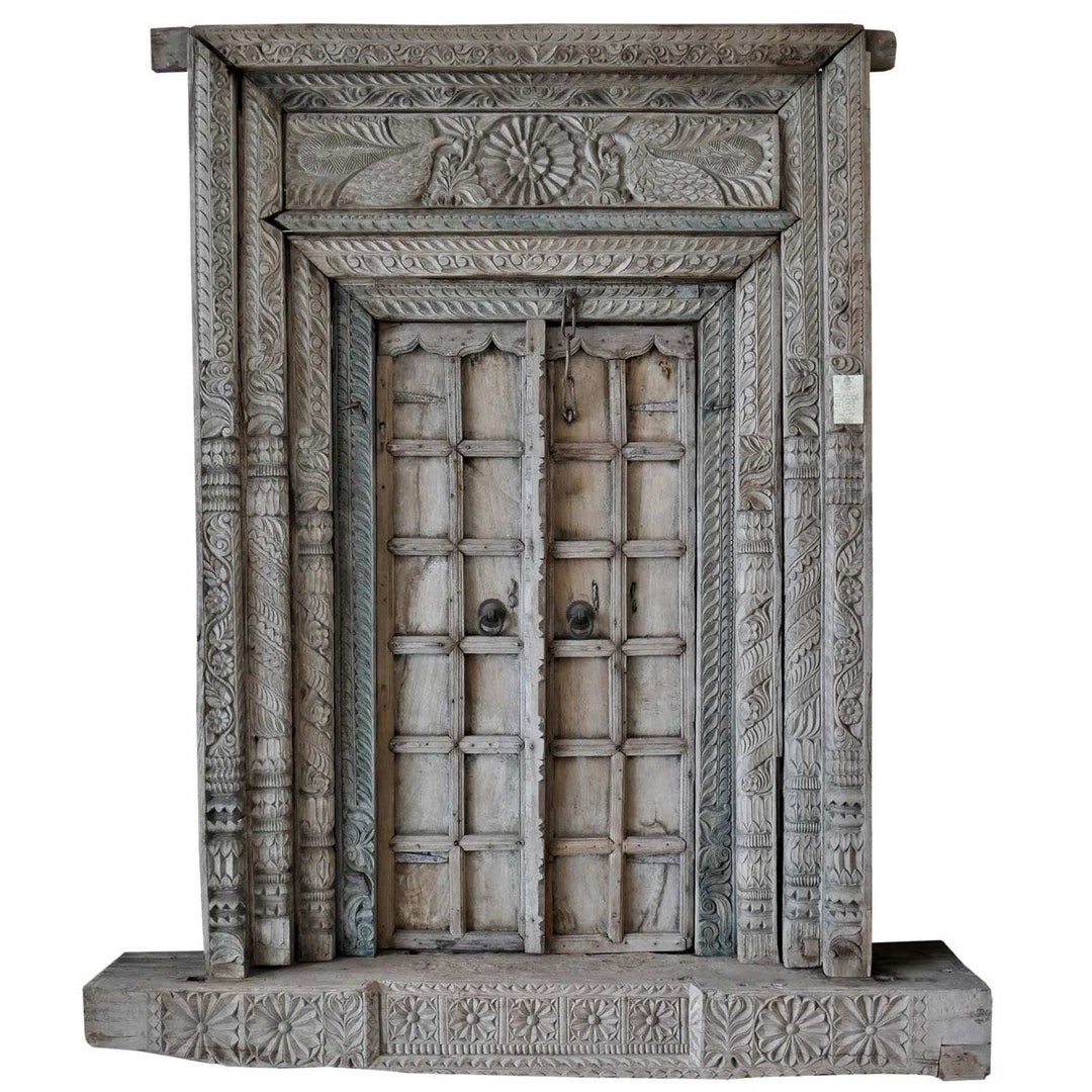 Antique Ornately Carved Indian Haveli Door 100 Tall - Etsy
