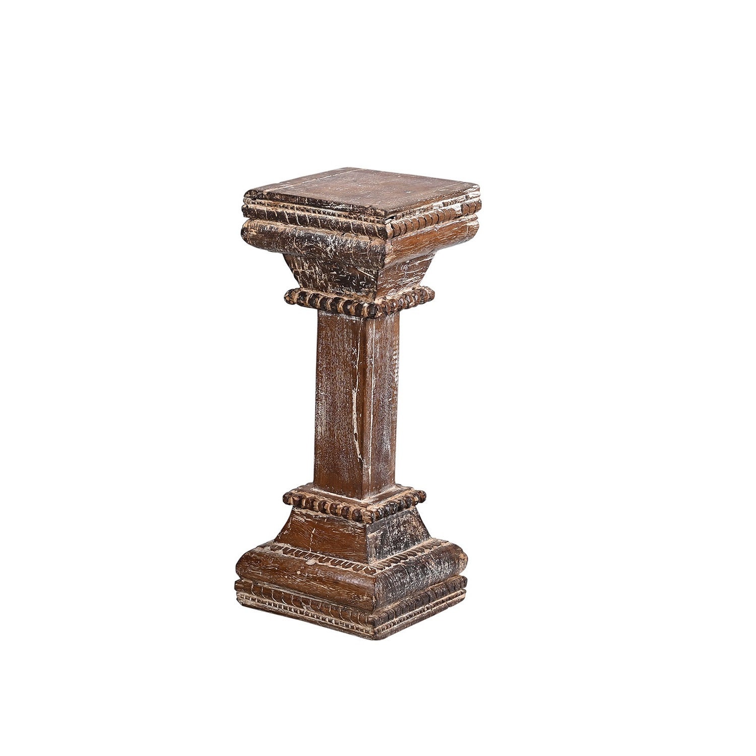 Vintage Hand Carved Solid Wood 24 In. Tall Display Pedestal ...