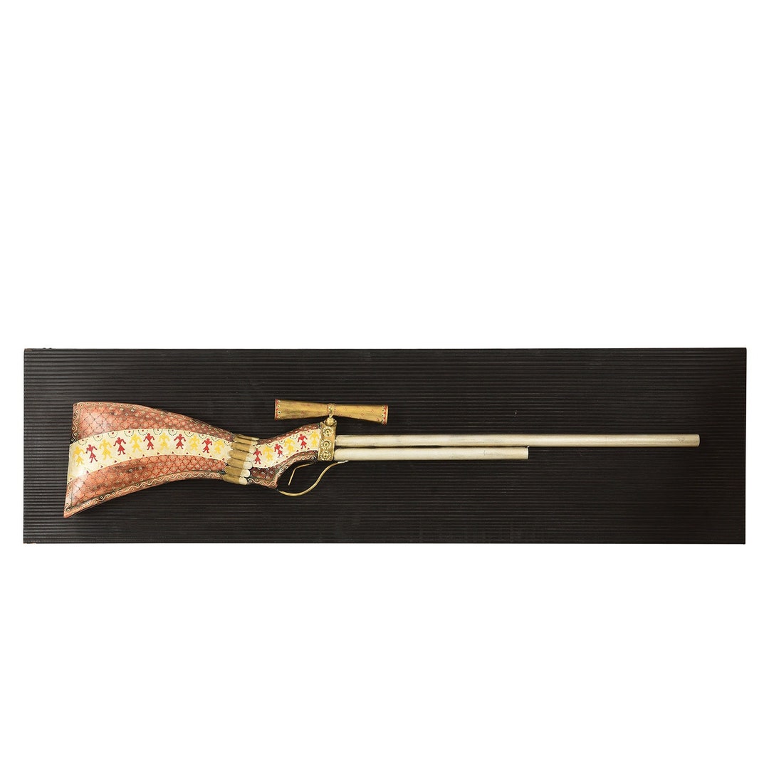 Unusual Hand Painted Rifle Wall Décor | Jeweled Royal Gun Wall Art ...
