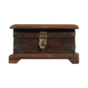 Vintage Square Wooden Keepsake Box | 7" X 7" Old Original Jewerly Case ...