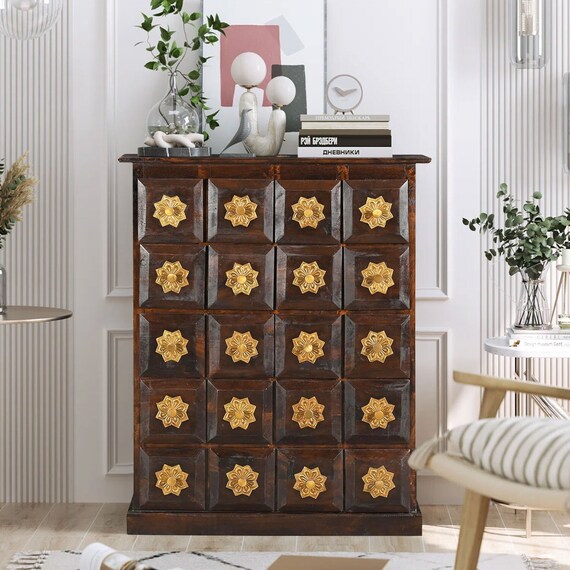 Wide narrow chest of drawers store