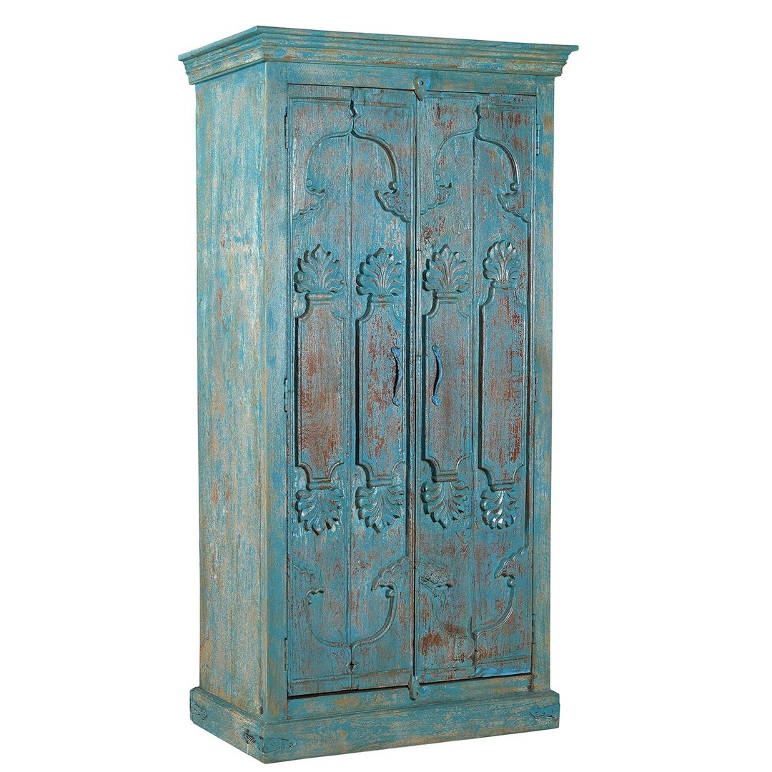 Farmhouse Style Distressed Blue Doors Repurposed Bedroom - Etsy