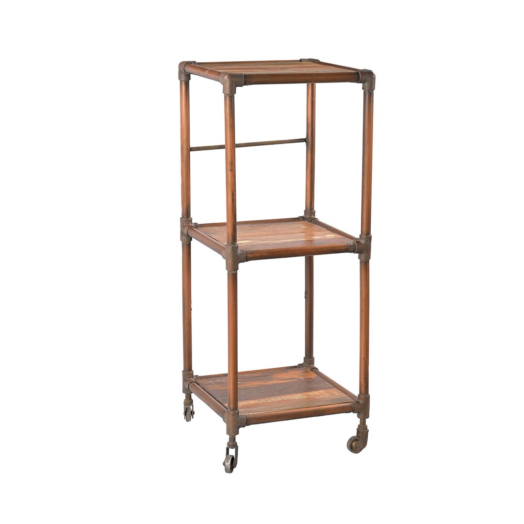 Eclectic Reclaimed Wood and Copper Pipes Repurposed Tall Display Rack ...