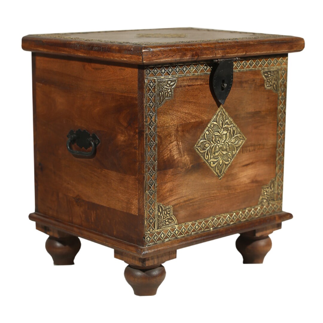 Handmade Hand Craved Storage Box for Blanket Indian Traditional Trunk ...