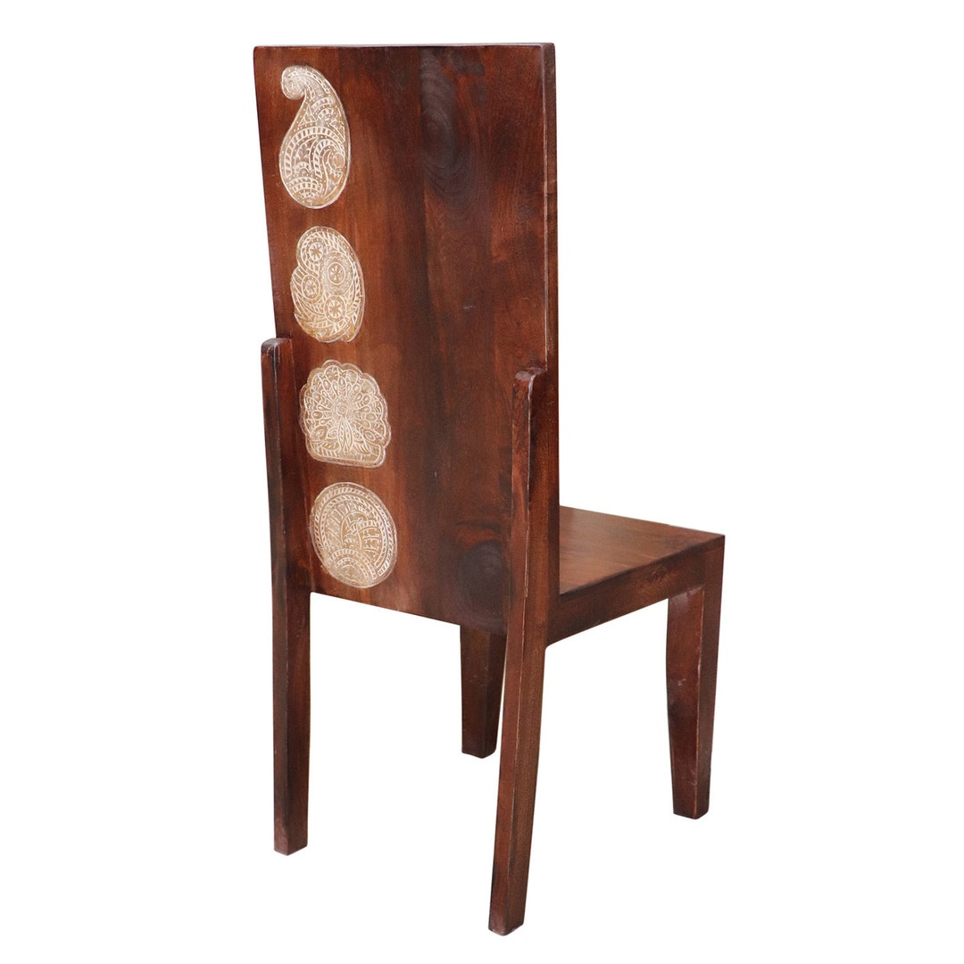 Dining Table Chair With Hand Carving at Back Side | Entryway Dining ...