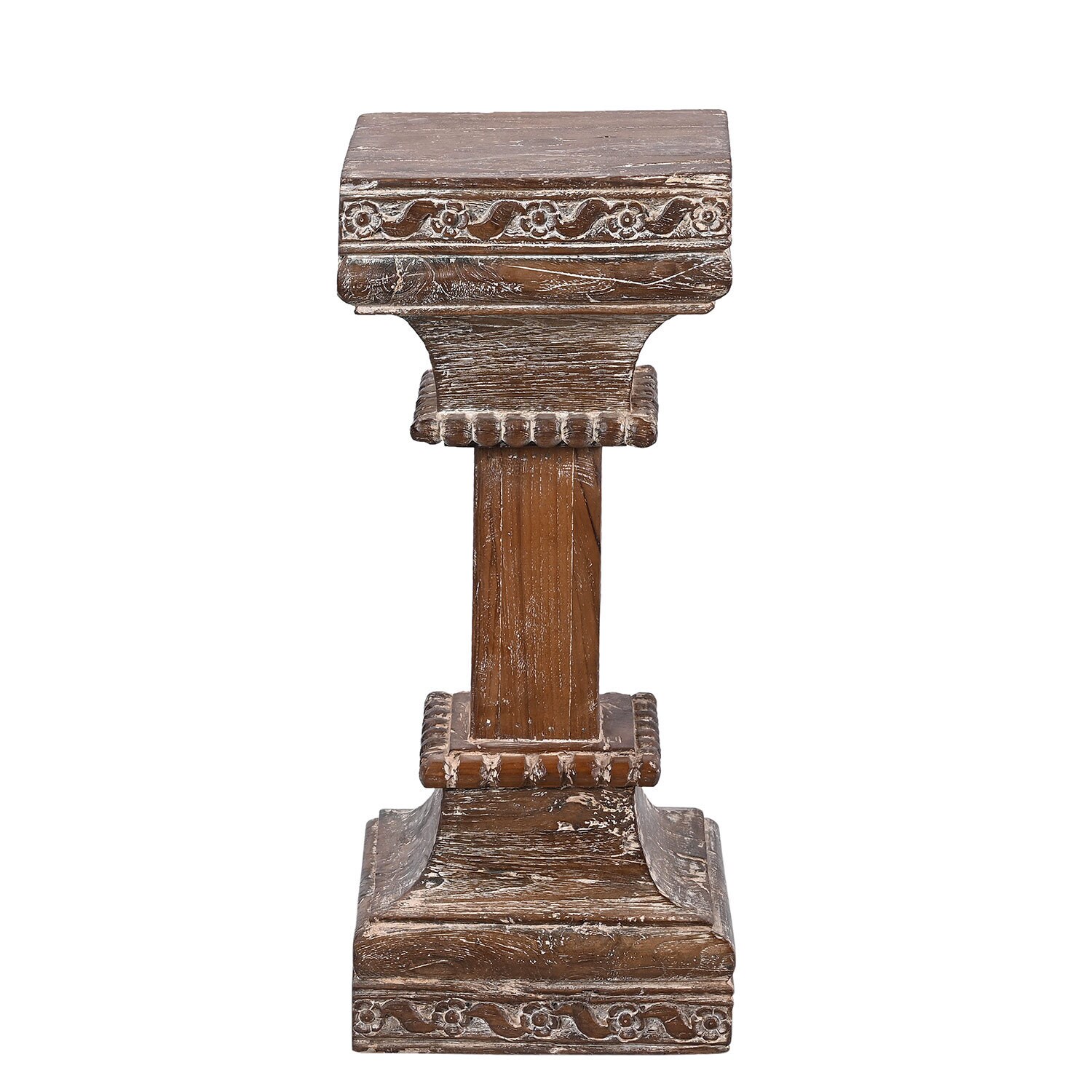Vintage Hand Carved Solid Wood 24 In. Tall Display Pedestal ...