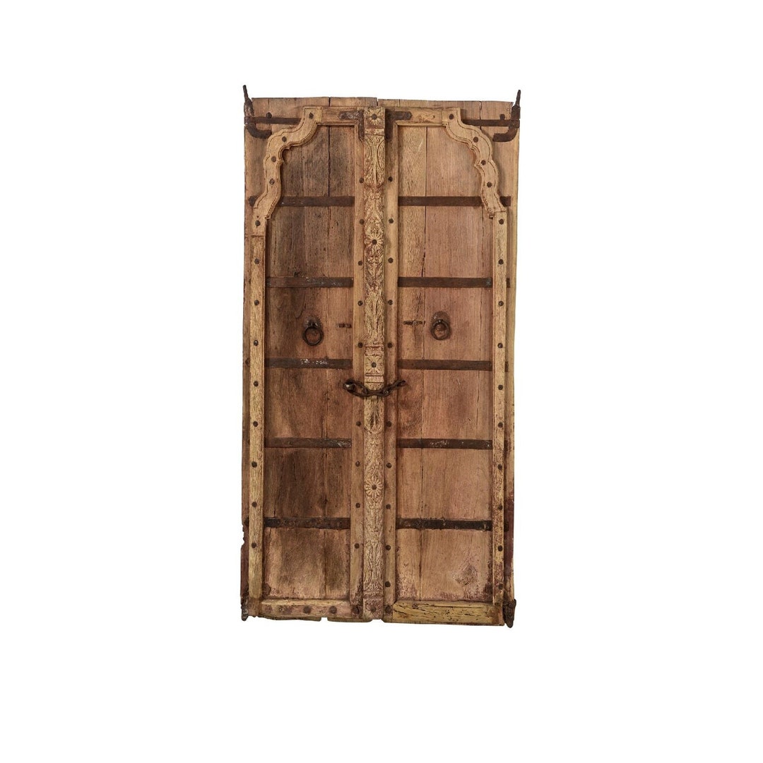 Antique Solid Wood Door in Natural Finish Handmade Rustic Wood ...