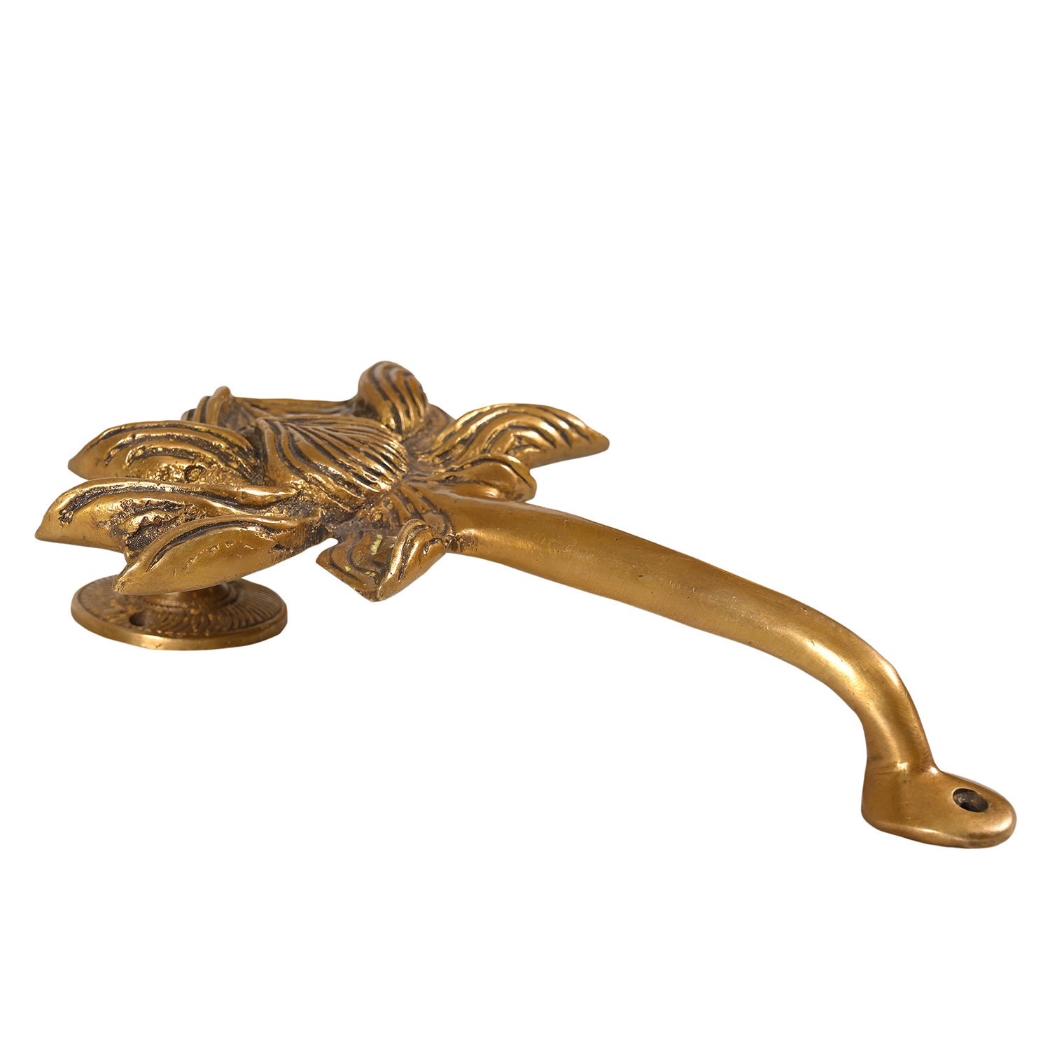 Vintage Handmade Lotus Shaped Brass 10" Tall Cabinet Door Pull | Unique ...