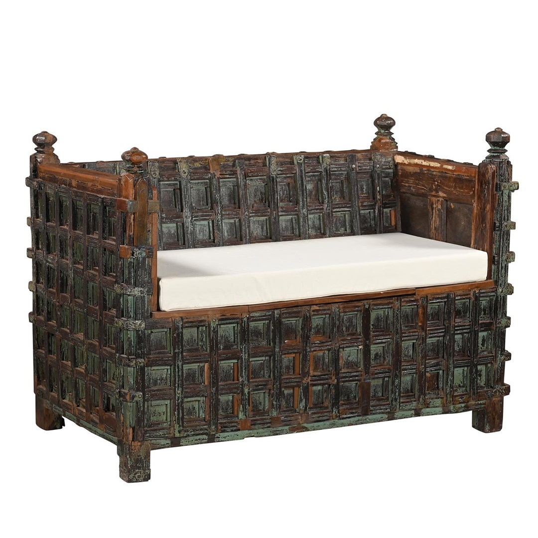 Rustic Ranch Style Antique Hope Chest Repurposed 55" Long Teak Wood ...