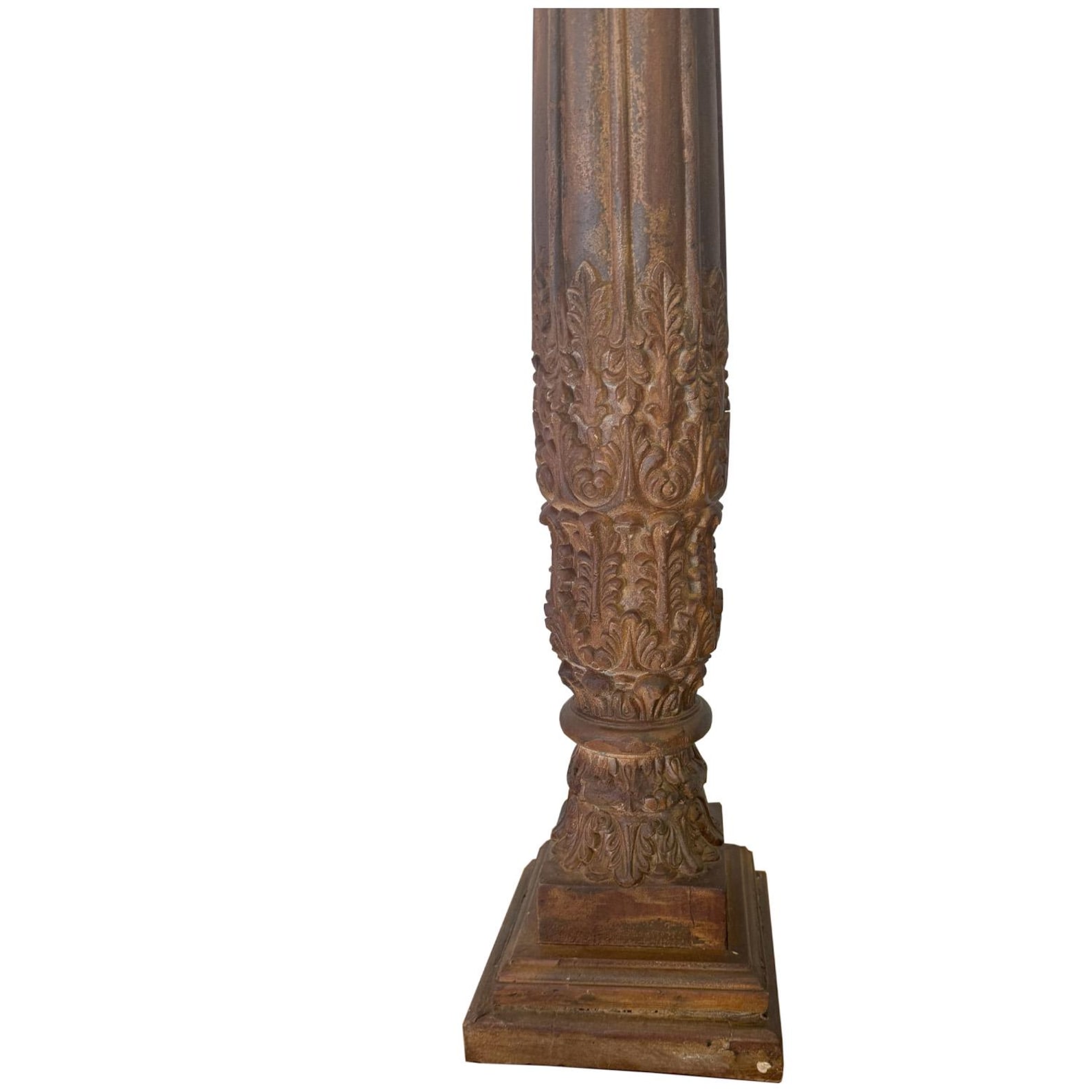Antique Hand Carved 56" Tall Freestanding Column With Hook | Unique ...