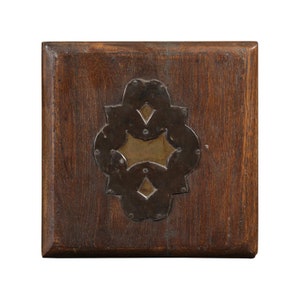 Vintage Square Wooden Keepsake Box | 7" X 7" Old Original Jewerly Case ...