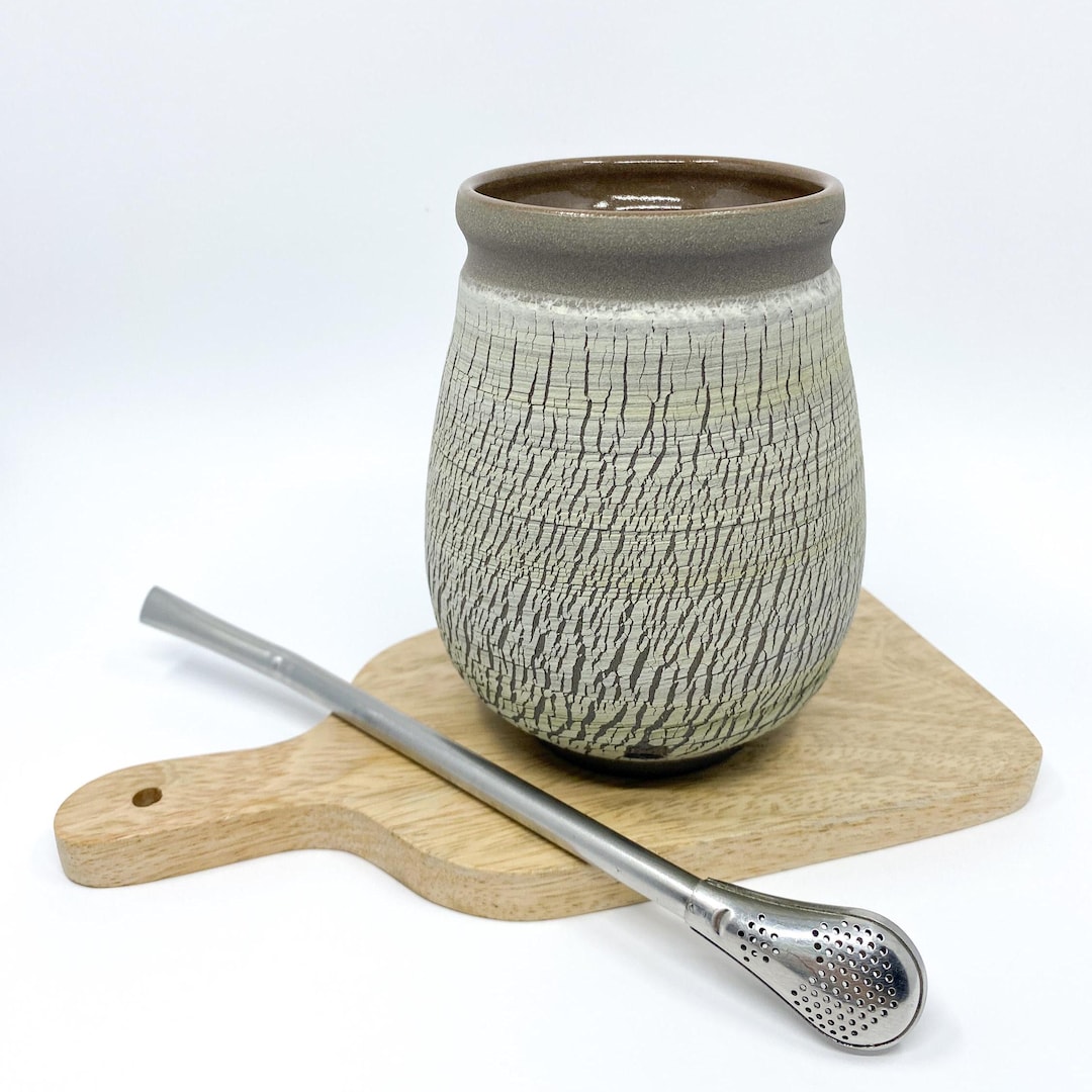 Stoneware Ceramic Yerba Mate Mug 400 Ml (13.5 Fl Oz), Handmade Pottery ...