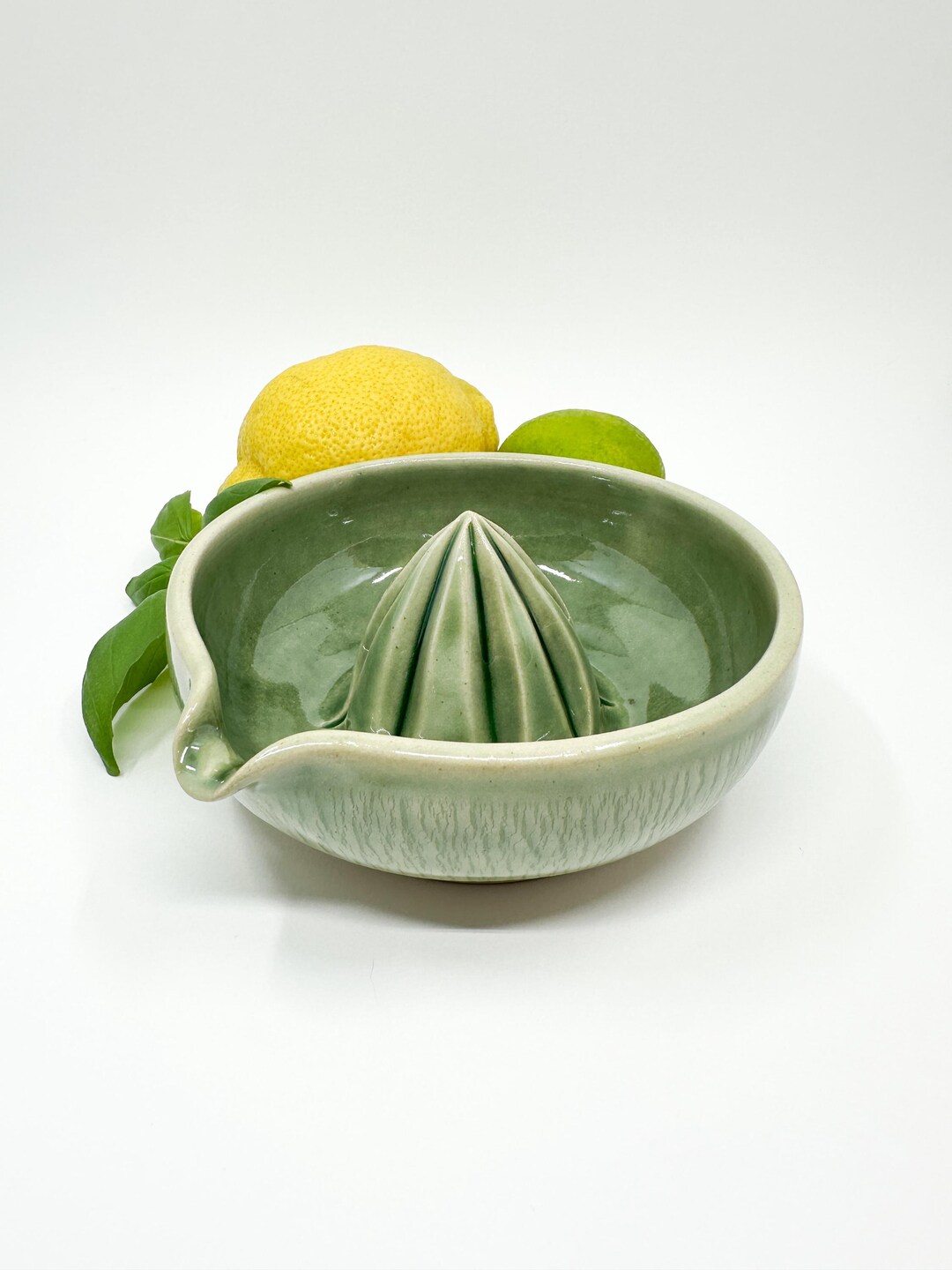 Handmade Ceramic Lemon Squeezer: Green Citrus Juicer, Modern Kitchen - Etsy