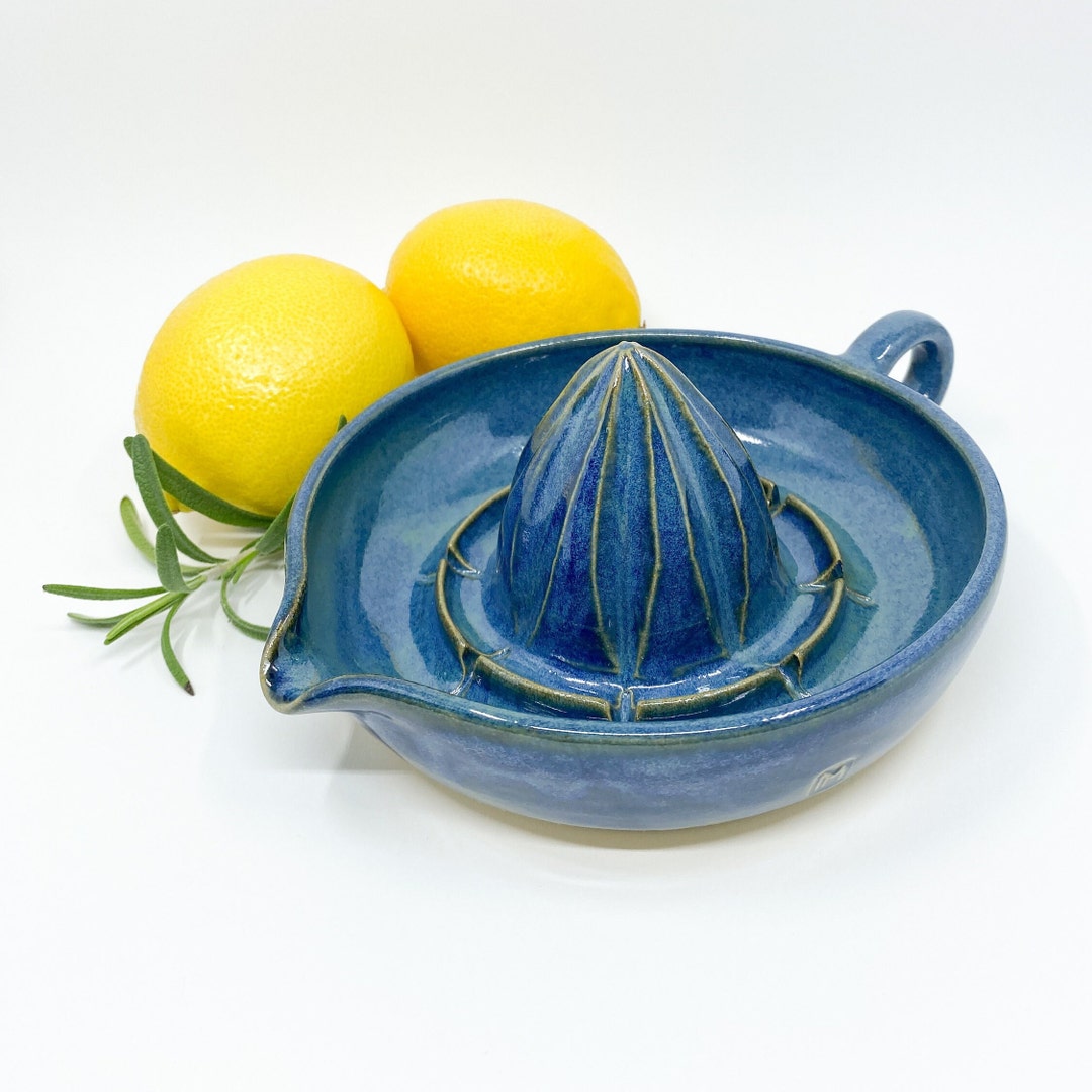 Blue Ceramic Lemon Squeezer With Handle Manual Citrus Reamer - Etsy