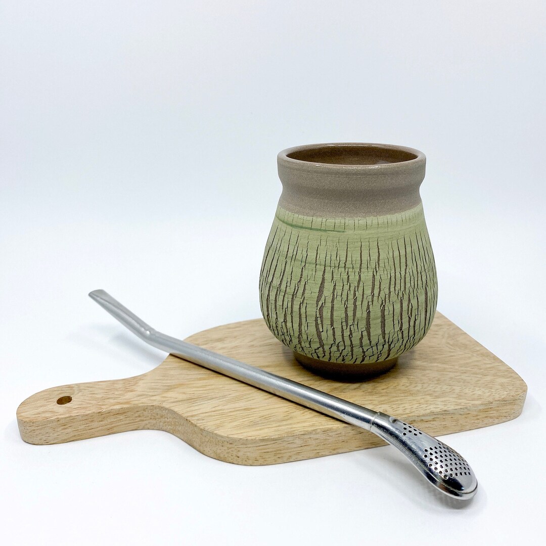 Small Ceramic Yerba Mate Cup, Handmade Pottery Mate Calabash, Stoneware ...