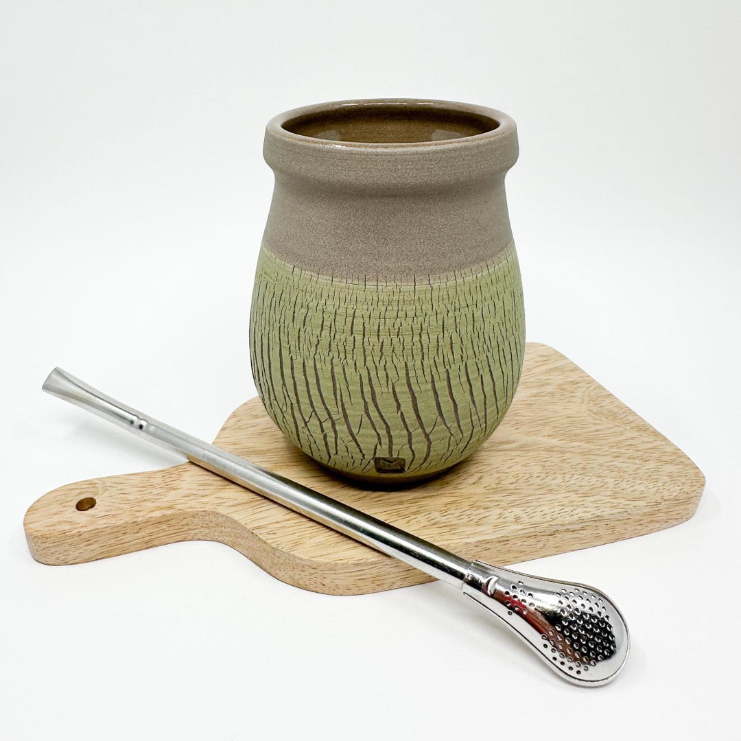 Handmade Green Ceramic Yerba Mate Cup: Stoneware Mate Mug 300ml - Etsy