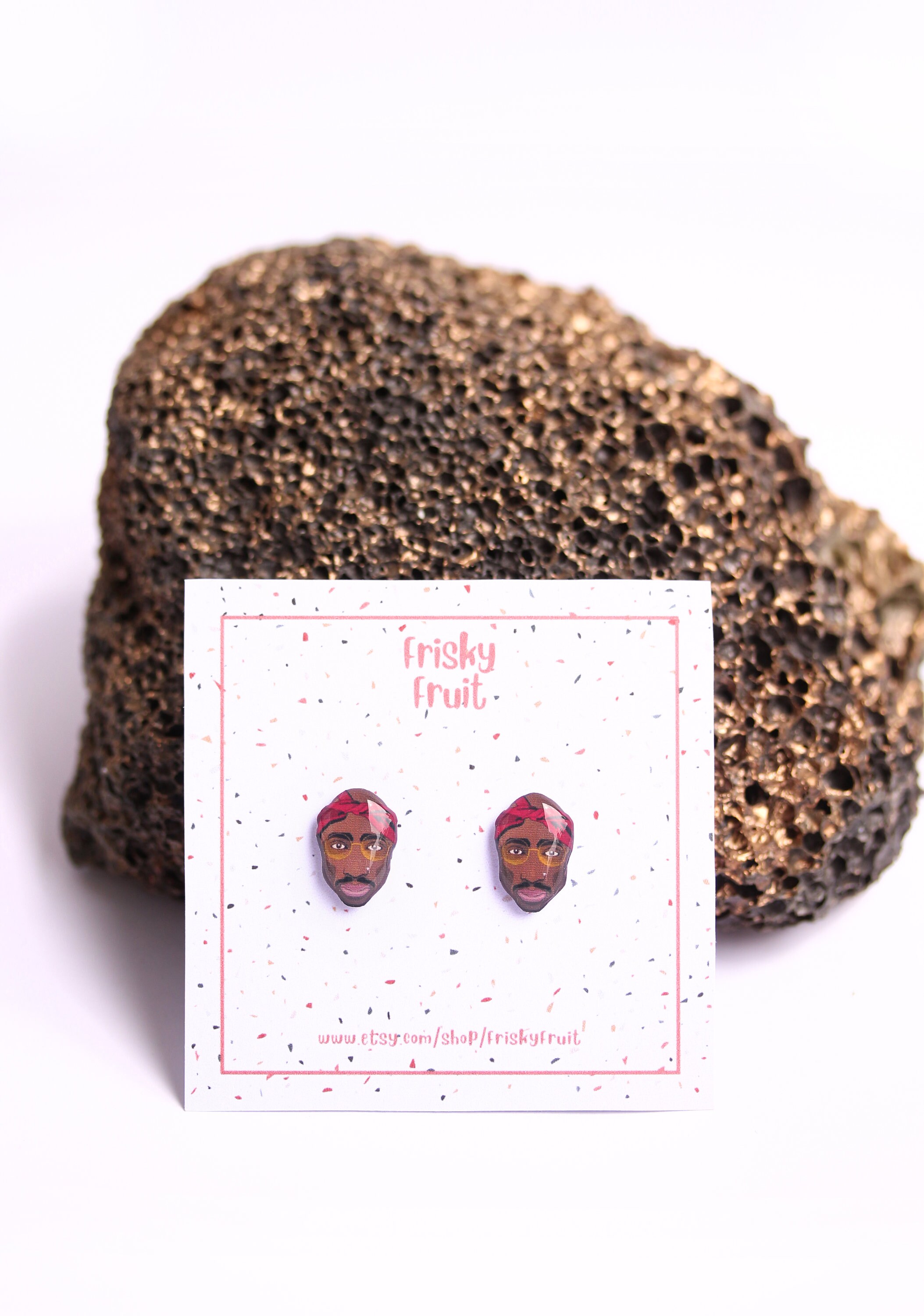 Tupac Stud Earrings Tupac Fan Gift Idea Tupac Fan Jewelry - Etsy