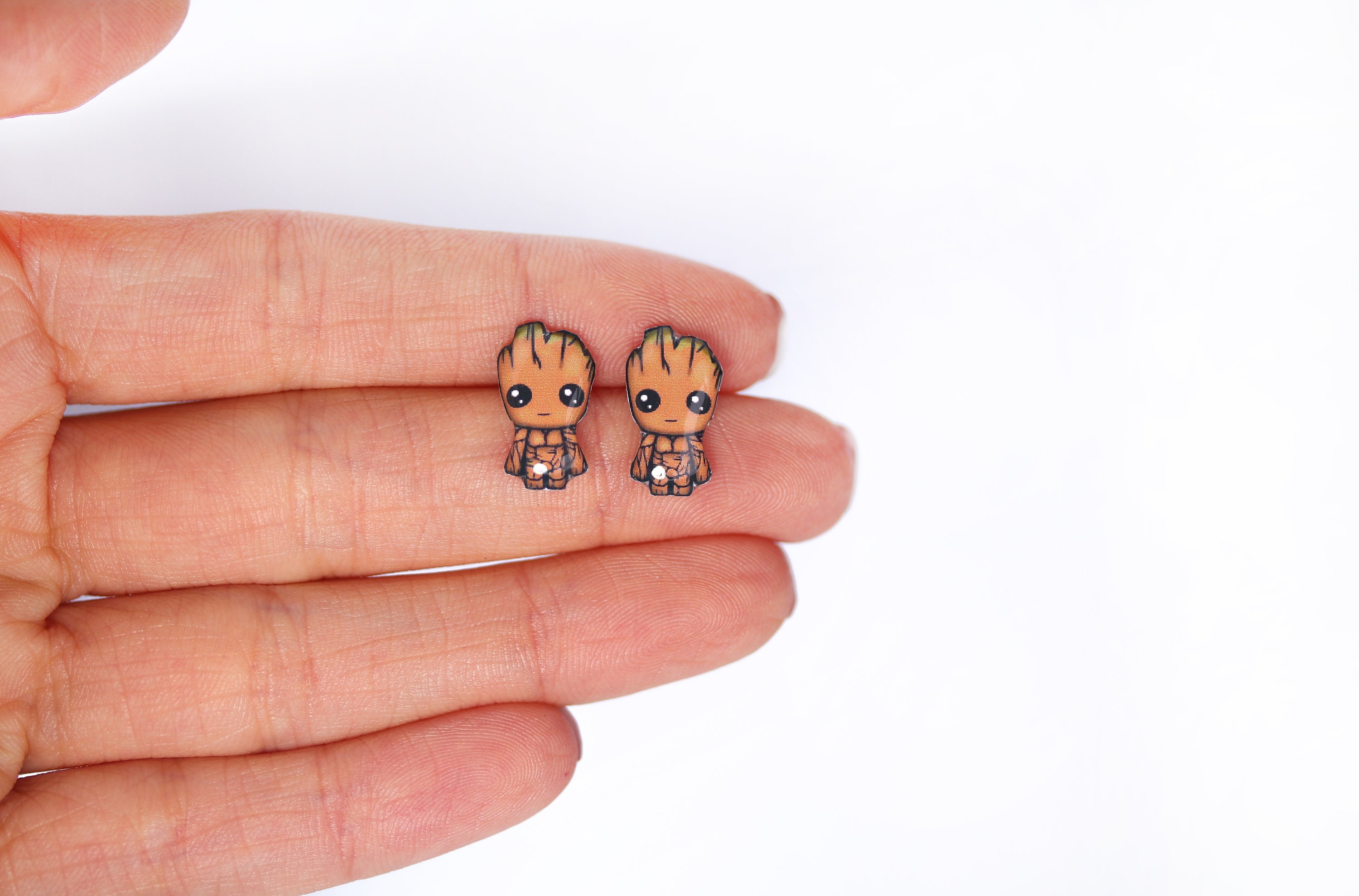 Baby Groot stud earrings Groot jewelry Guardians of the Galaxy | Etsy
