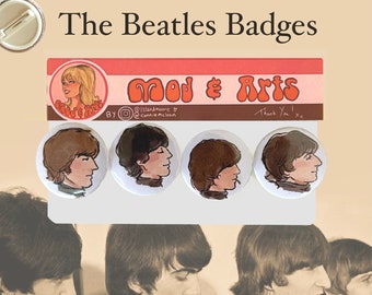 The Beatles Cartoon Badges/pins/buttons - Etsy