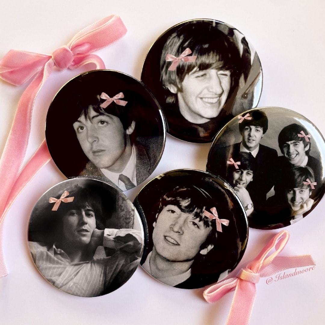 The Beatles Coquette Ribbon Bow Badges /pins/buttons! - Etsy