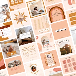 Boho Instagram Template Pack | Social Media Templates | Engagement ...