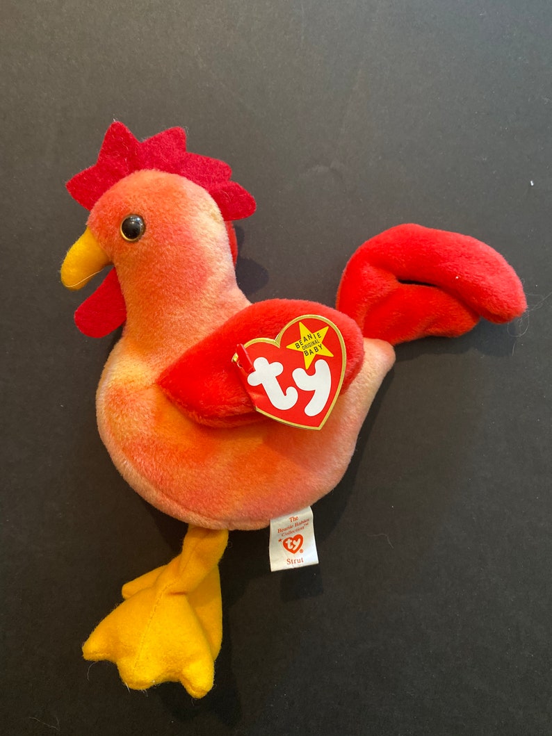 Ty Beanie Baby Strut the Rooster 1996 Retired Rare Mint With Tags - Etsy