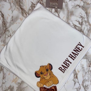Lion Simba King Personalised Baby Blanket Birth Gift Coming Home Outfit ...