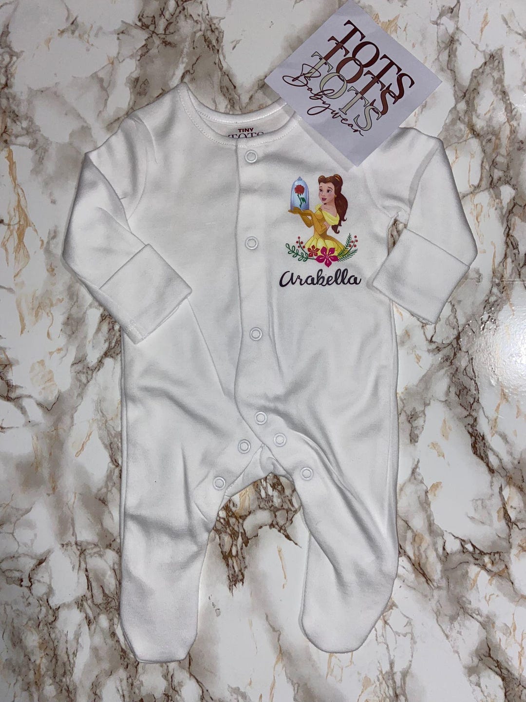 Belle Personalised Baby Sleepsuit . Baby . Newborn . Handmade ...