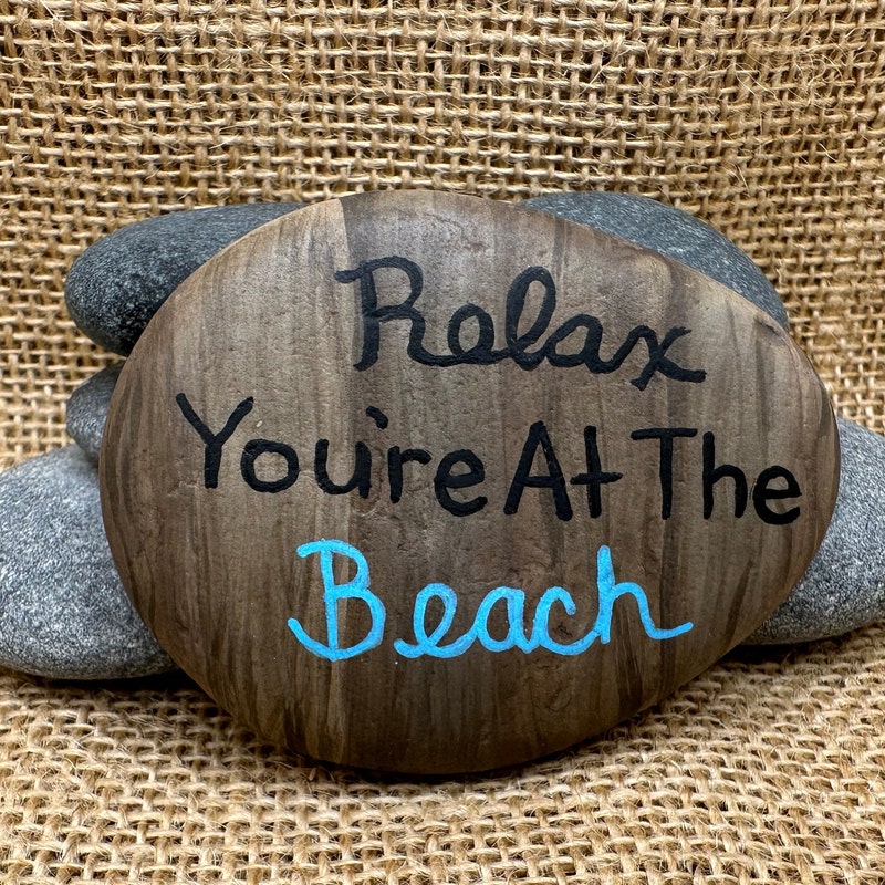 Painted Beach Rock - Etsy