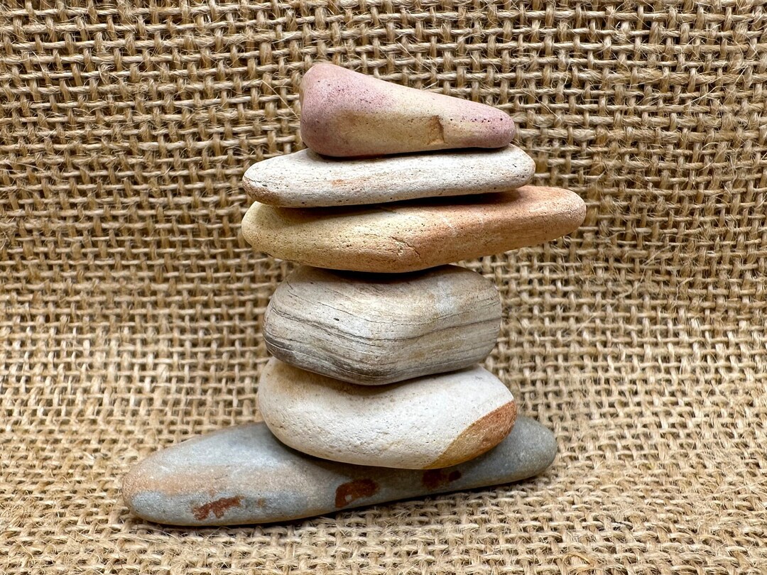 Stacked Rocks, Beach Rock Cairn, Zen Garden Cairn, Desktop Gift - Etsy