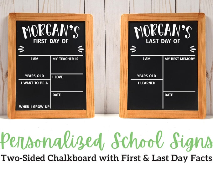 Personalized School Chalkboard Sign | First Day of School Sign | Last ...