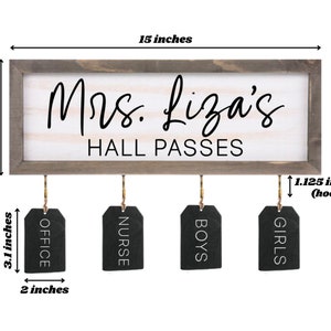 Custom Classroom Hall Pass Sign: Teacher Name, Whitewashed Wood - Etsy