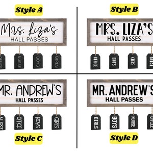 Custom Classroom Hall Pass Sign: Teacher Name, Whitewashed Wood - Etsy