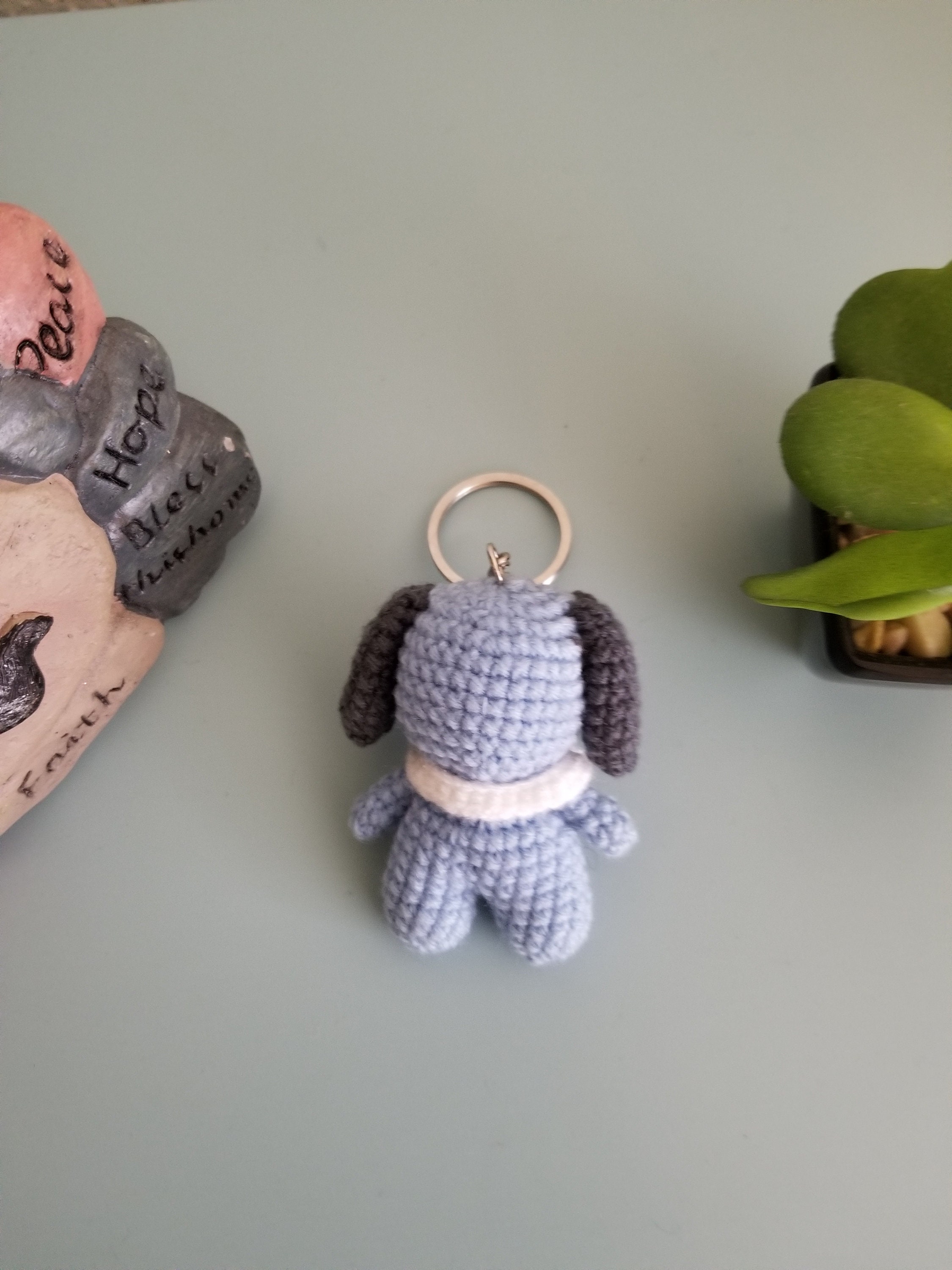 Artistic Puppy Crochet Keychain | Cute Puppy Handmade Keyring - Etsy