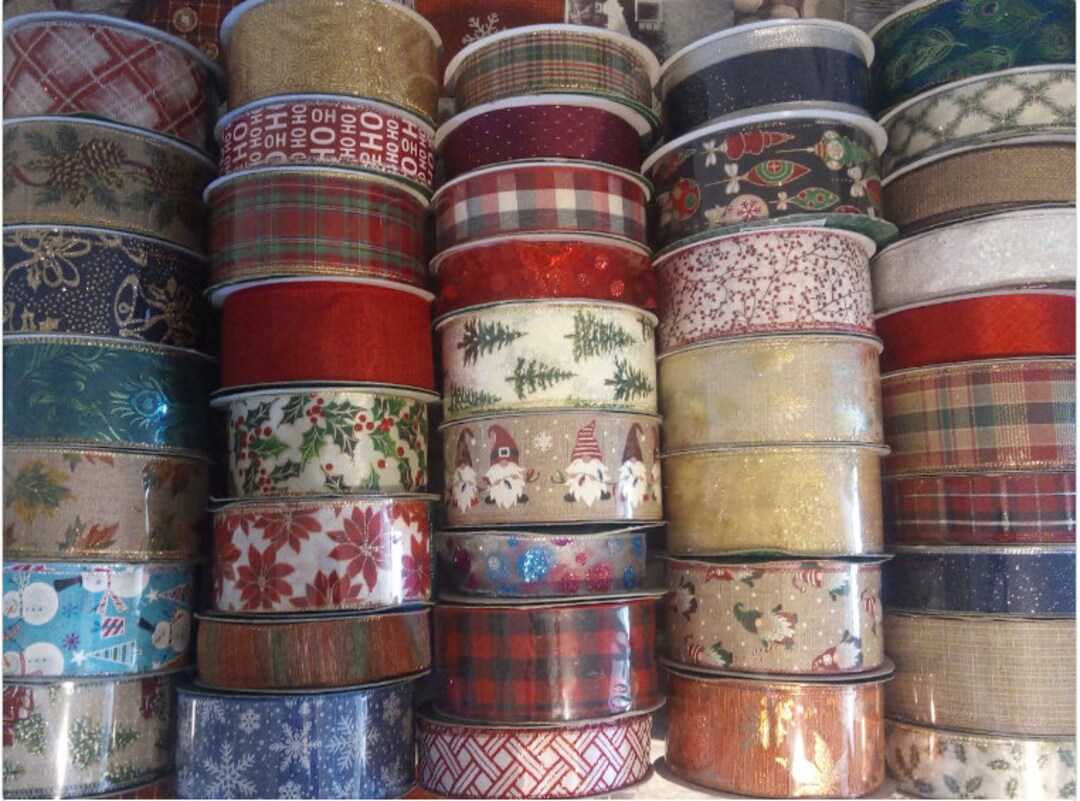 SALE 10-40 Metres of Kirkland Seasonal Christmas Wired Ribbon Lucky Dip ...