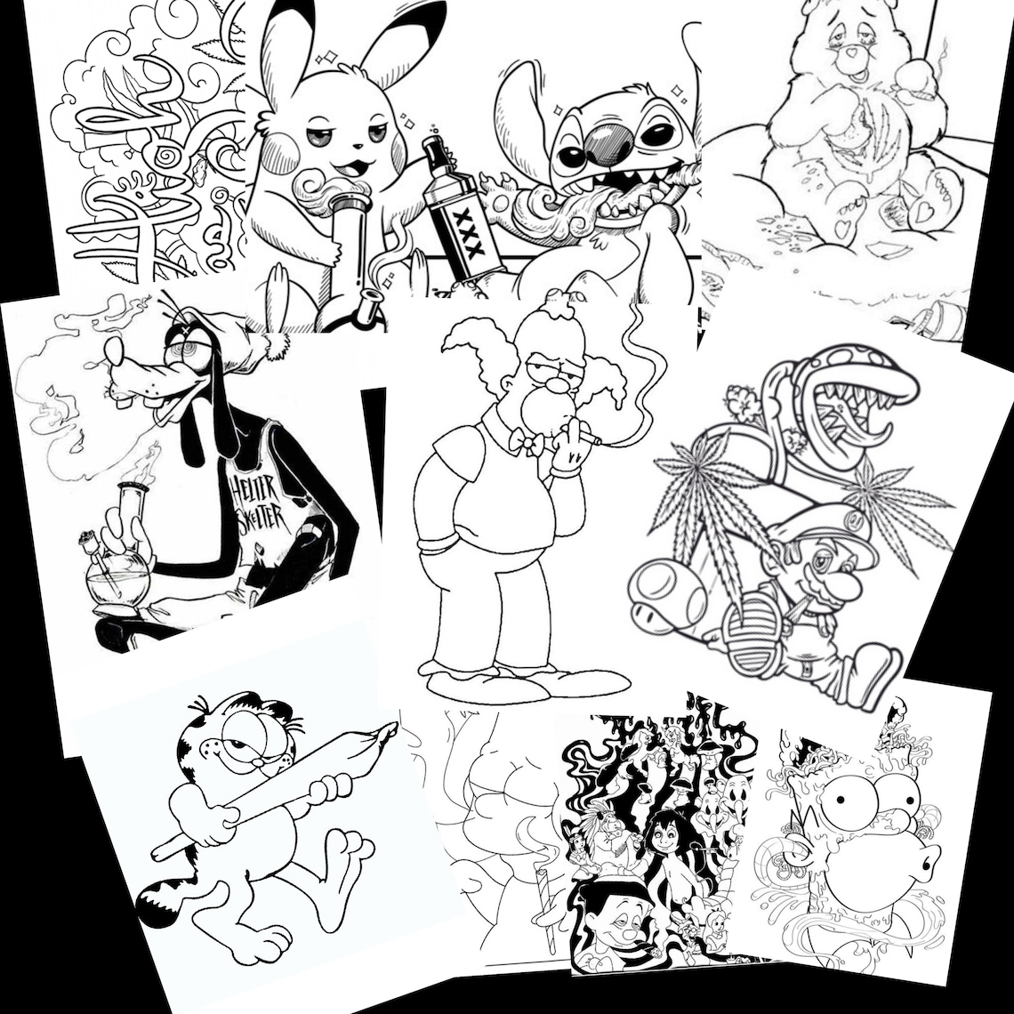 Stoner Cartoons Coloring Sheets - Etsy Australia