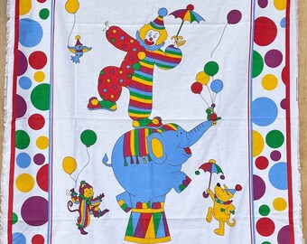 Fabric Vintage Clown Quilt Block FREE SHIPPING Embroidered Colorful ...