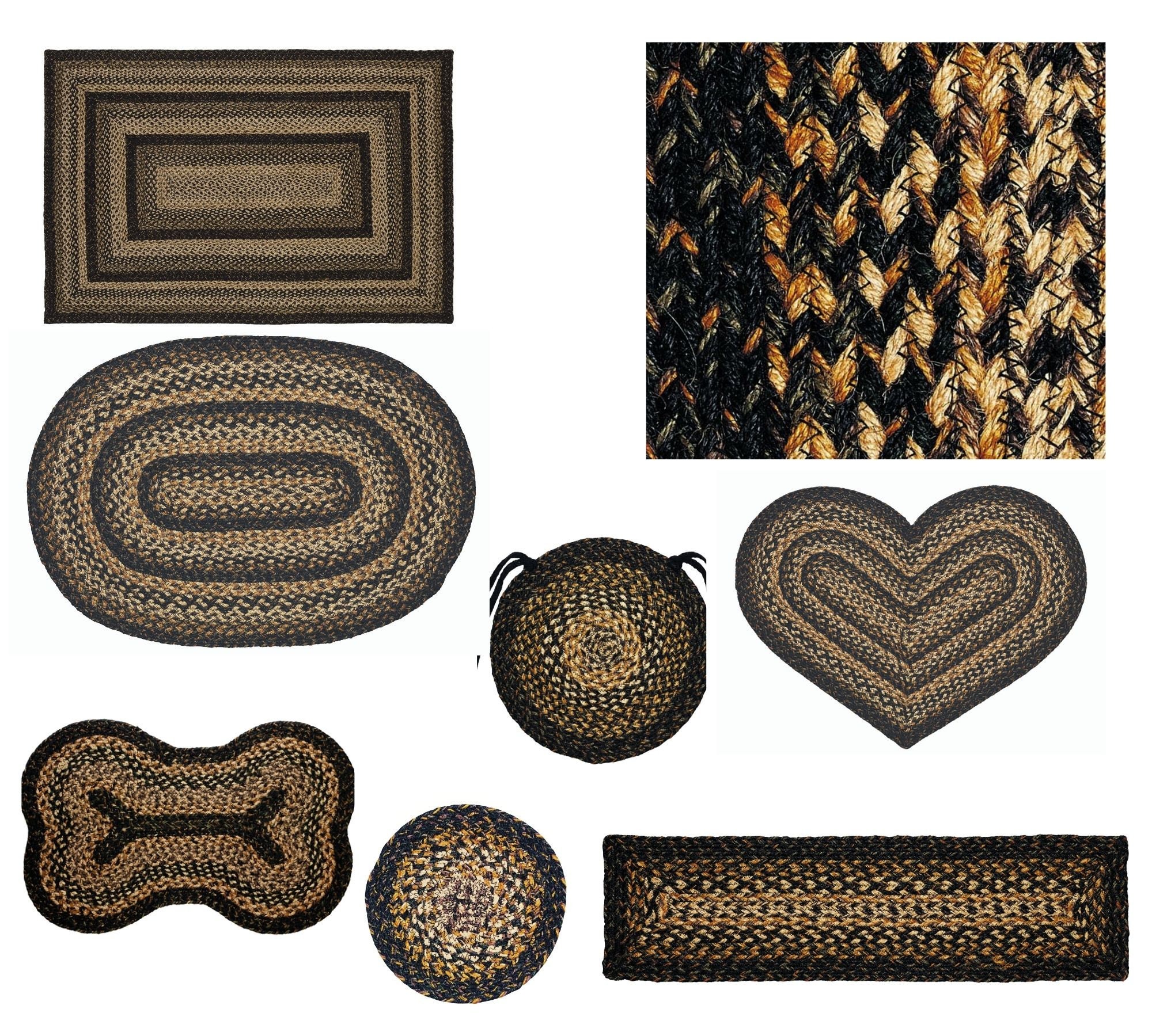 Black Forest Braided Rug & Tabletop Collection BR-251 - Etsy