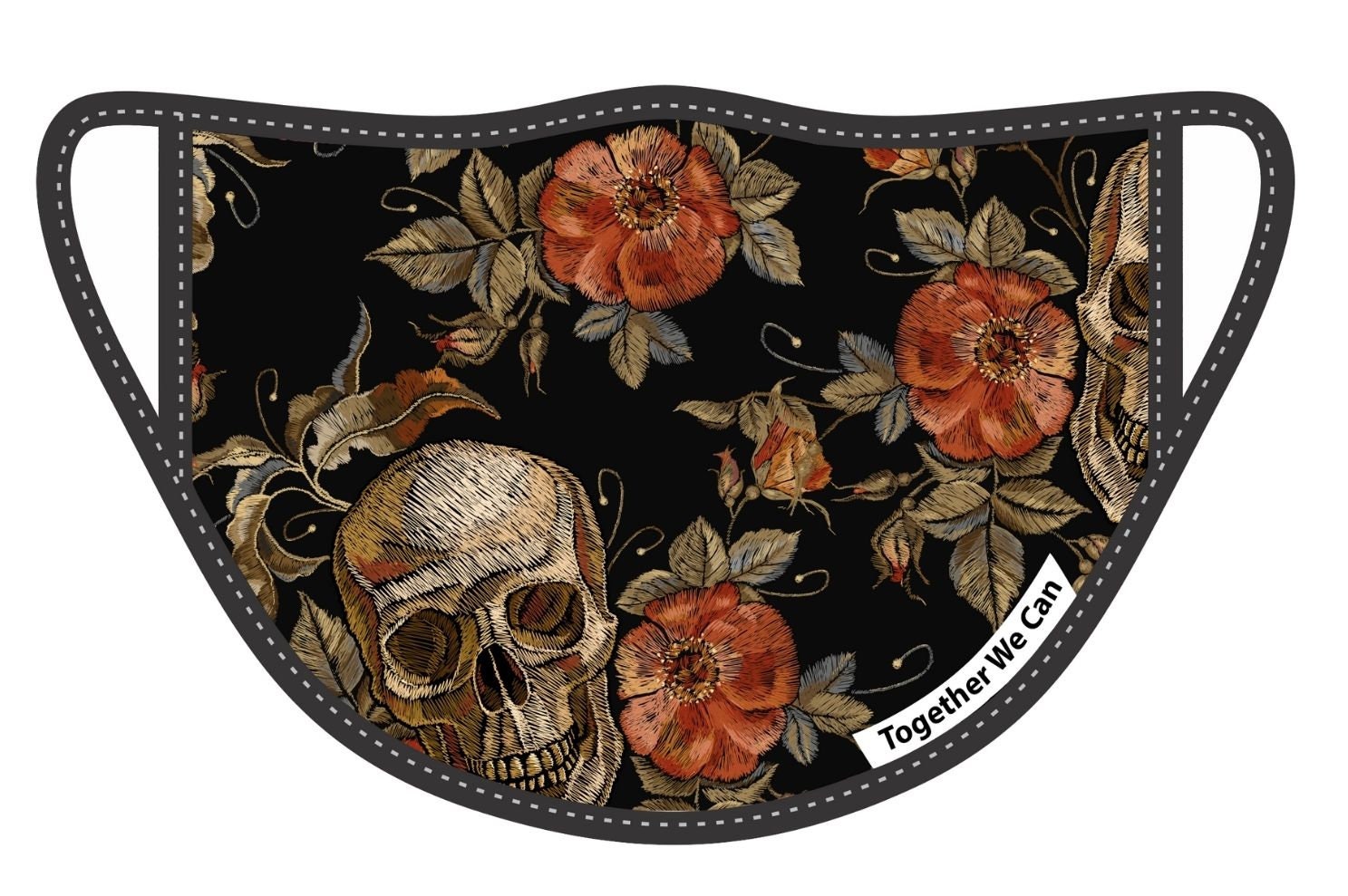 Norms Floral Skull Triple Layer Protection Reusable Washable | Etsy