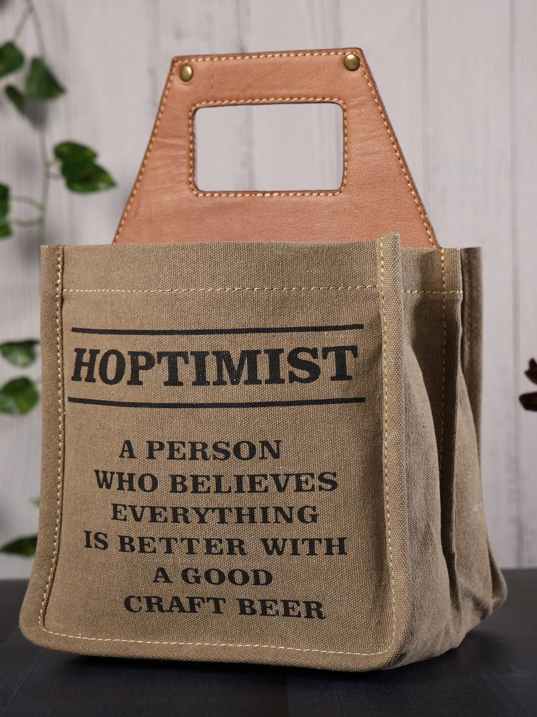 HOPTIMIST Up-cycled Canvas Beer Caddy, M-6550 - Etsy