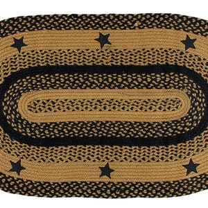 Star Black Braided Rug & Tabletop Collection - Etsy
